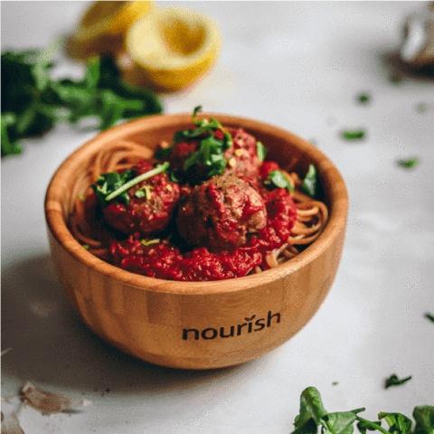 Non-meatballs and Pasta - Totally Vegetarian - bamboo bamboo